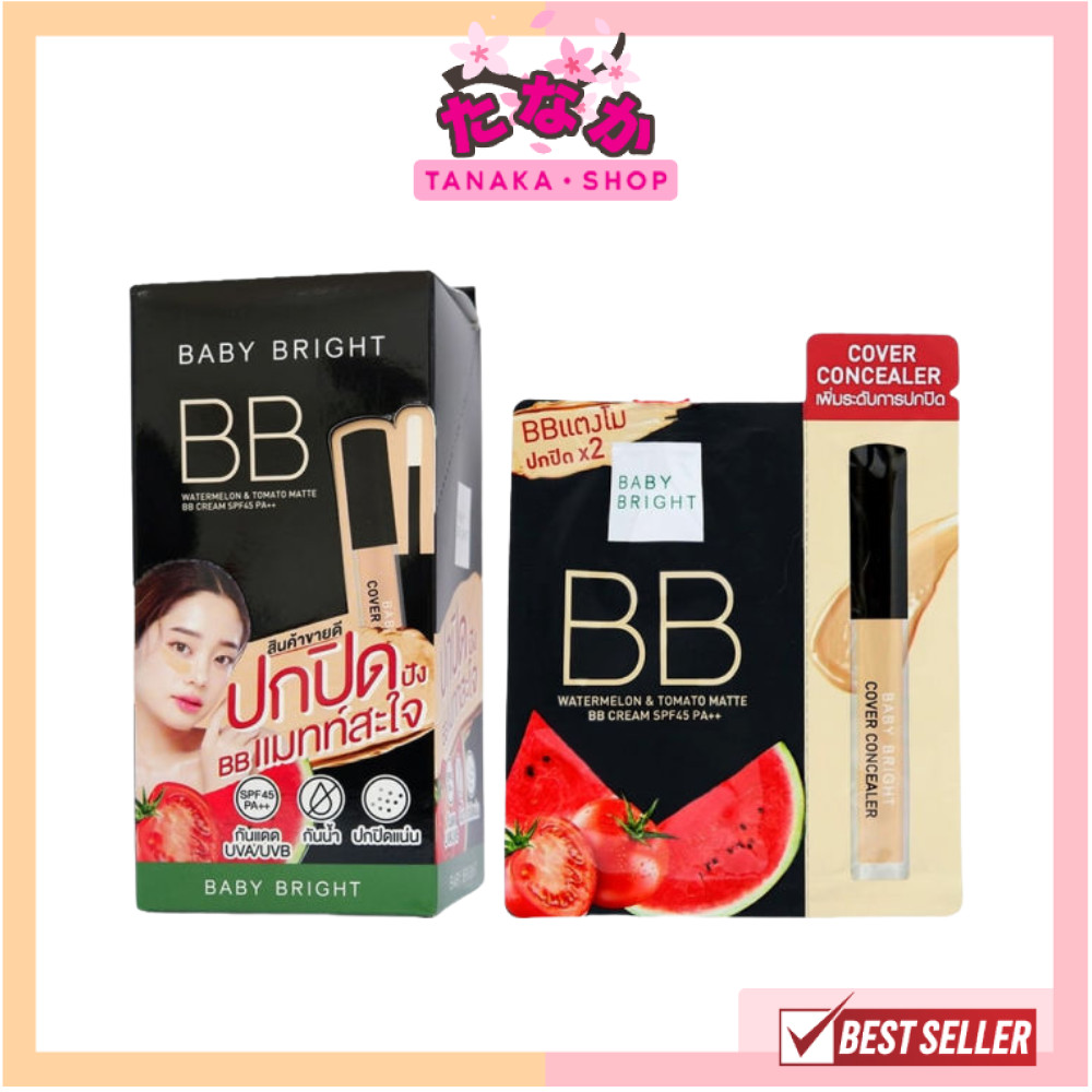 🔥กล่องx6ซอง🔥 Baby Bright BB Watermelon & Tomato Matte BB Cream SPF45 PA++ | Shopee Thailand