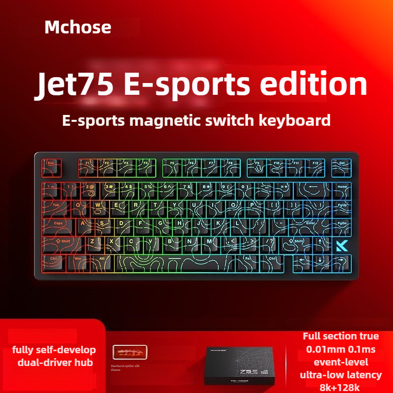 Mchose New Jet 75 E-sports Mechanical Keyboard 8k Polling Rate Customed Magnetic Switch ปะเก็น ...