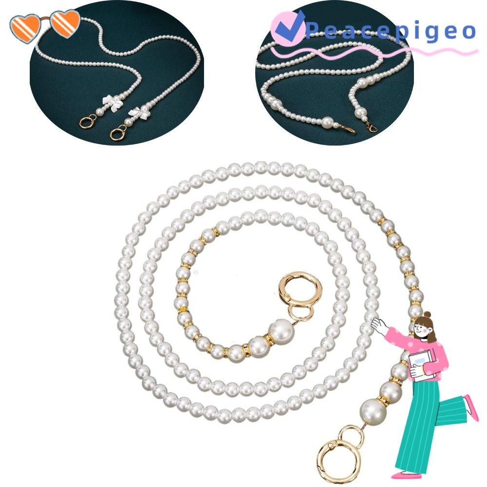 Peacepigeo กระเป๋าสายมุก, DIY 100-120 ซม.กระเป๋าไข่มุก,ลูกปัดเปลี่ยนกระเป๋าอุปกรณ์เสริมกระเป๋า ...