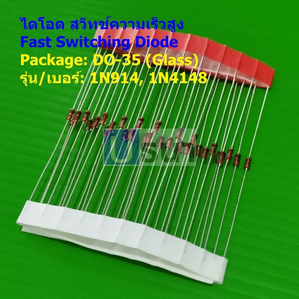 (5 ตัว) สวิทช์ความเร็วสูง ไดโอด Fast Switching Diode DO-35 (Glass) 100V/300mA 1N914 1N4148 #DO ...
