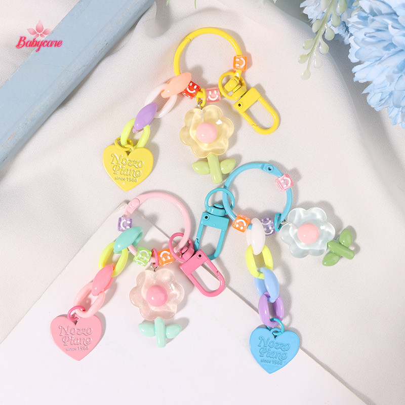 Byce> พวงกุญแจดอกทิวลิปน่ารัก จี้ดอกไม้ รัก พวงกุญแจ กระเป๋าเป้ รถ Ch ...