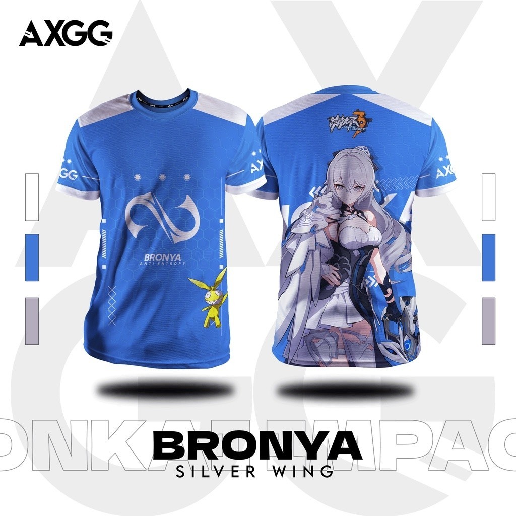เสื้อกีฬาแขนสั้น ผ้าไมโครไฟเบอร์ ลายทีม Axgg ' Honkai Impact V2 ...