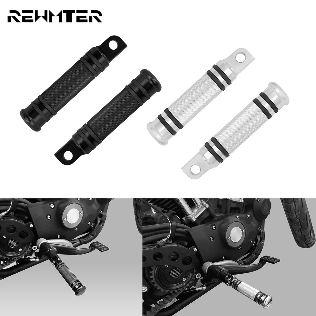 RW Motorcycle Foot Pegs Universal CNC Footrest Pedal Footpeg For Harley ...