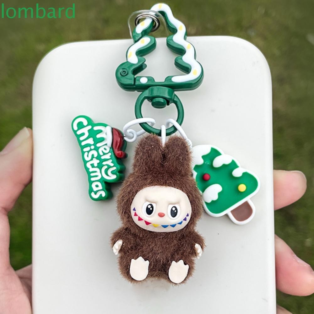 Lombard Christmas Labubu Key Ring, PVC Ghost Sit Down Labubu จี้ ...