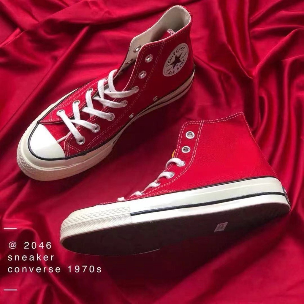 Converse 1970s red color HIGH and low Top Canvas Shoes Shoelaces Couple ...