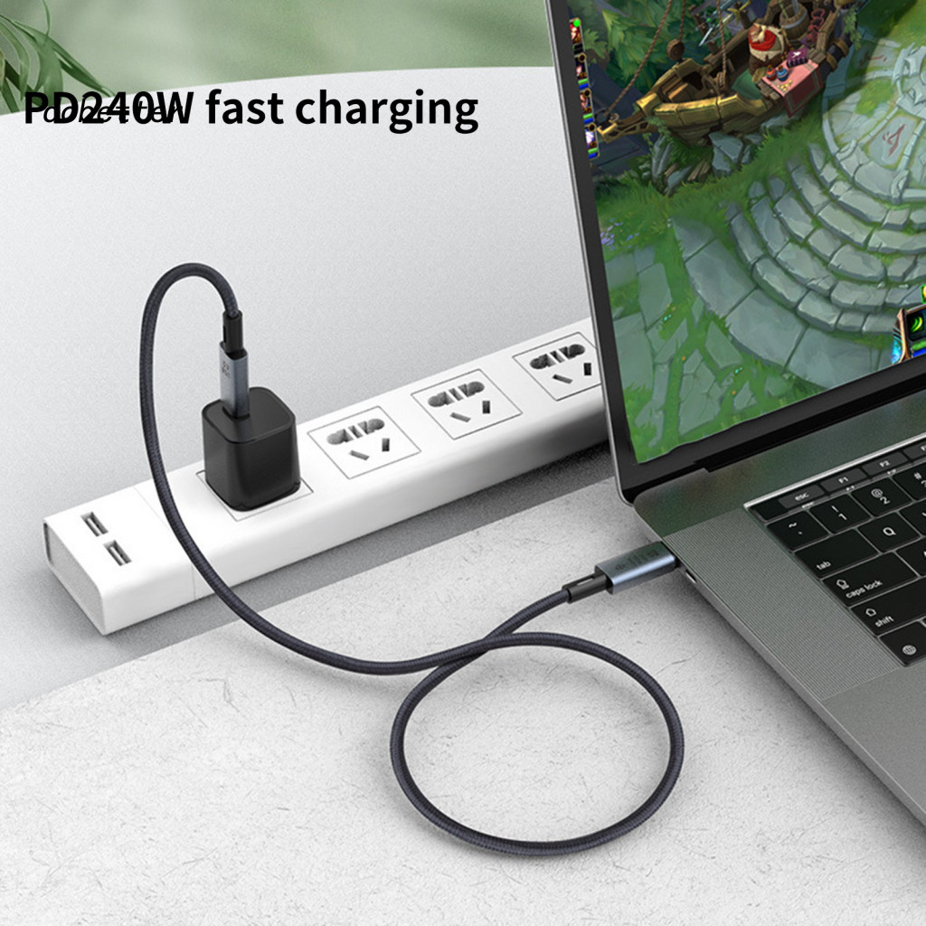 สายชาร์จ 40Gpbs อัตราการถ่ายโอน 8K 60Hz PD 240W USB 40 Type C เป็น Type ...