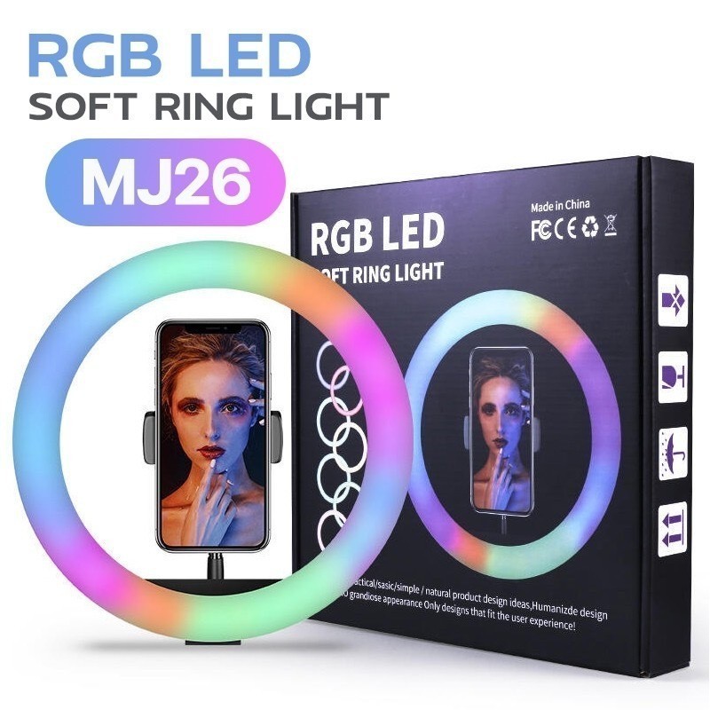 🔥ขายดีสุด🔥 ไฟวงแหวน รุ่นMJ26 ชุดไฟไลฟ์สดไฟ ไฟ RGB, รีโมทคอนโทรล ไฟวงแหวน LED ไฟสด ไฟถ่ายรูป ไฟ ...