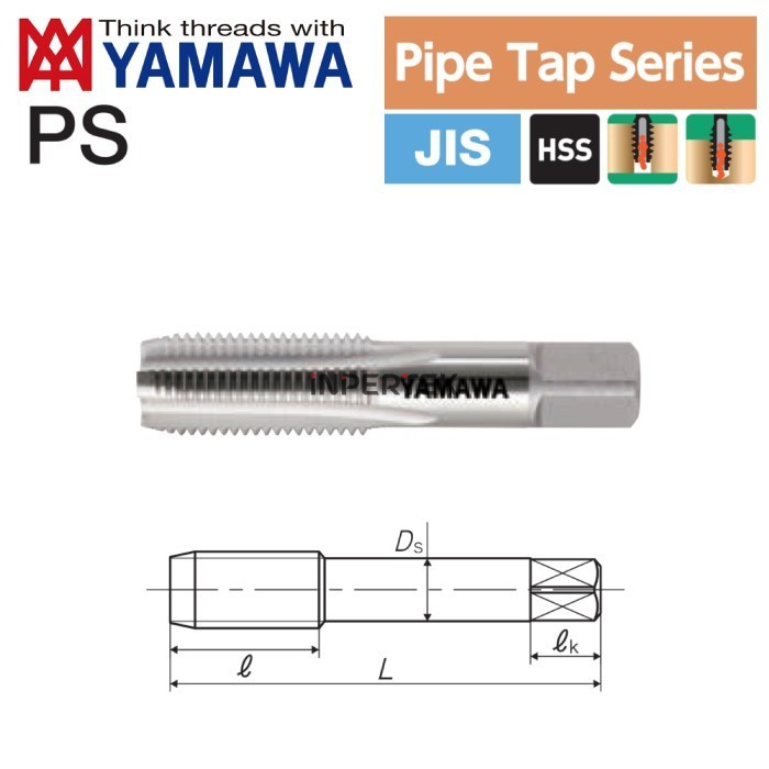 Mesin Tap Pipe 1/4-19 PO PS YAMAWA Taps เครื่องท่อ 1/4 "19 ด้าย HSS ชี้ ...