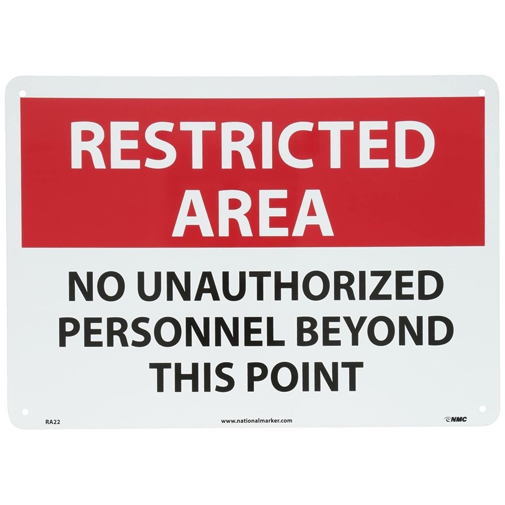 ป้ายเซฟตี้ RAAB Legend RESTRICTED AREA NO UNAUTHORIZED PERSONNEL BEYOND ...