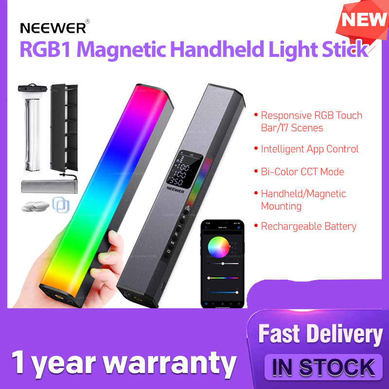 Neewer RGB1 แท่งไฟแม่เหล็ก RGB 17 ฉาก หรี่แสงได้ 3200K~5600K | Shopee ...