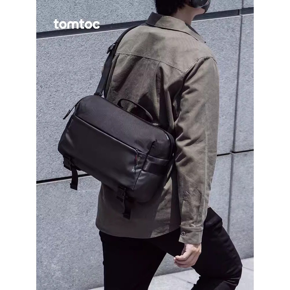 Tomtoc Messenger Bag Large-Capacity Shoulder Bag Ballistic Nylon Water ...