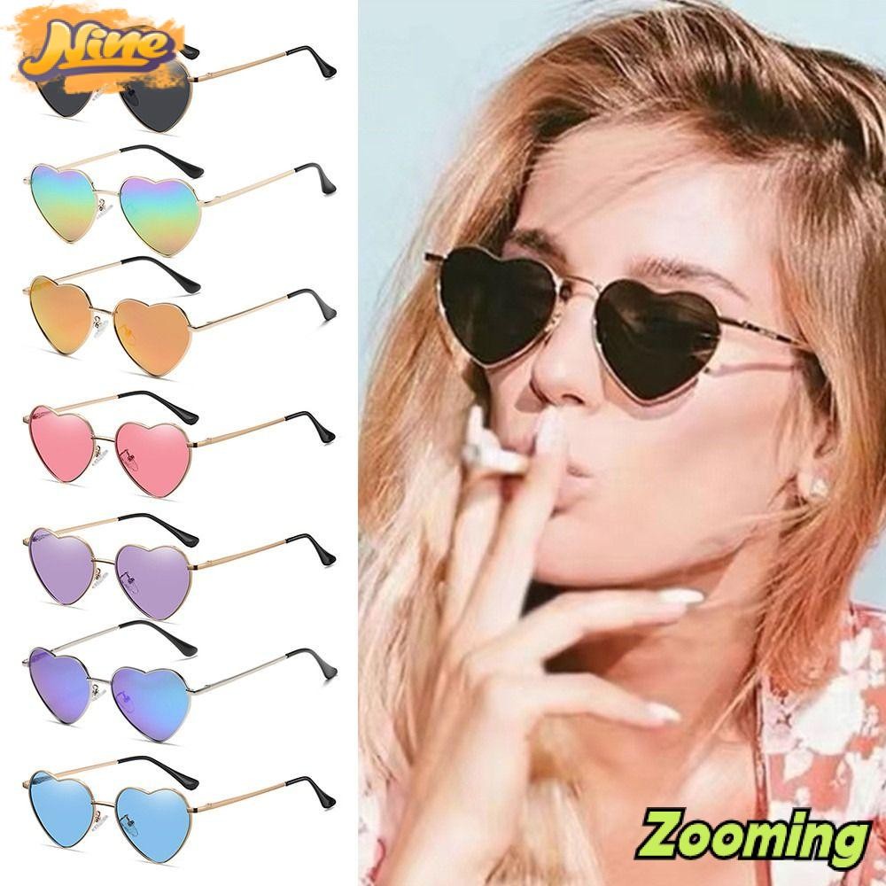 Zooming Heart Sun แว่นตาผู้หญิง UV400 ป้องกันอุปกรณ์เสริมแฟนซี 90s ...