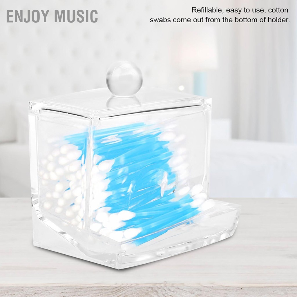 Enjoy Music อะคริลิคใสสำลีDispenserกล่องเก็บเดสก์ท็อปเครื่องสำอางค์ ...