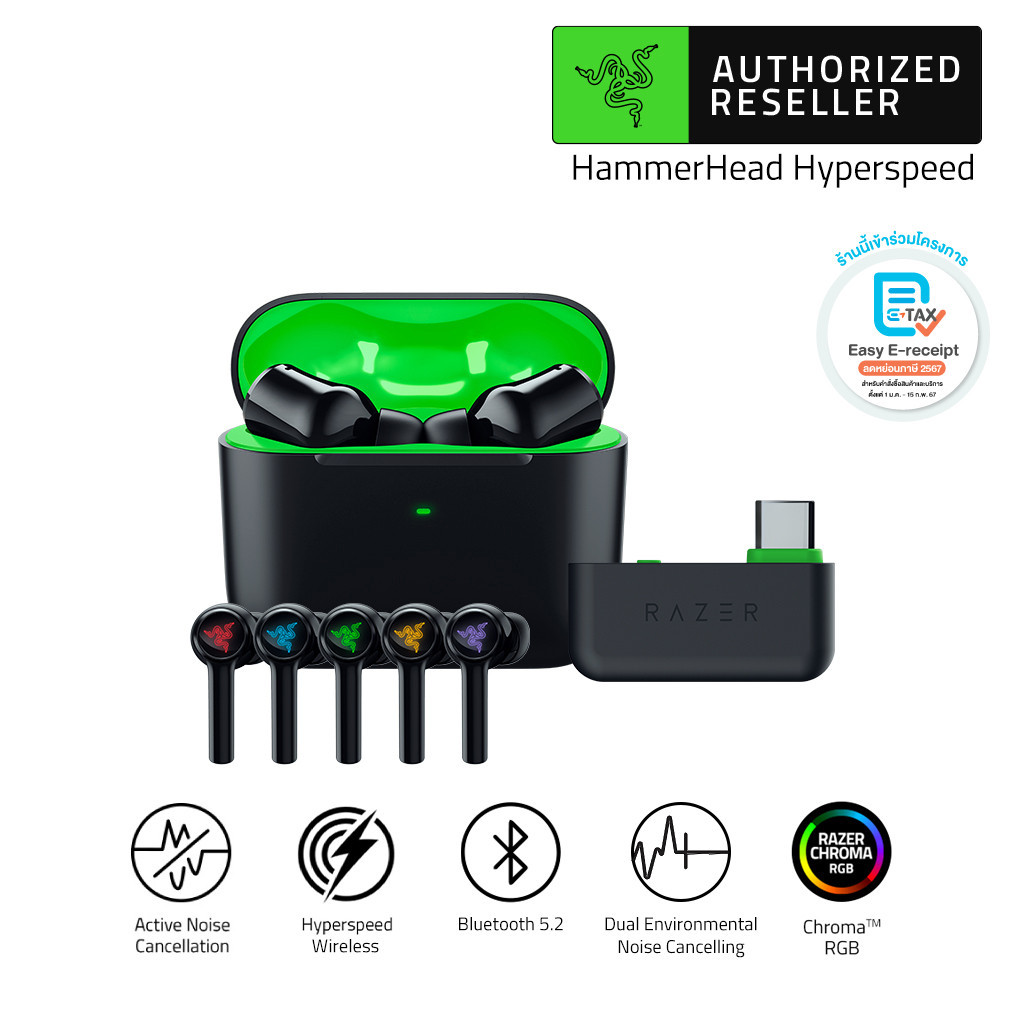 RAZER HAMMERHEAD HYPERSPEED - XBOX LICENSED หูฟังเกมมิ่งไร้สาย | Shopee ...
