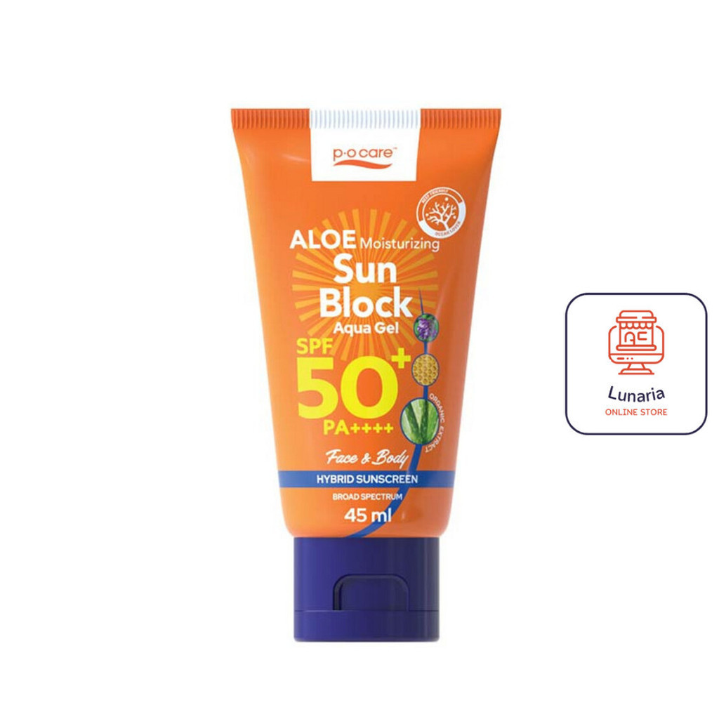 PO Care Aloe Moisturizing Sun Block Aqua Gel SPF50 PA++++ พีโอแคร์ กัน ...