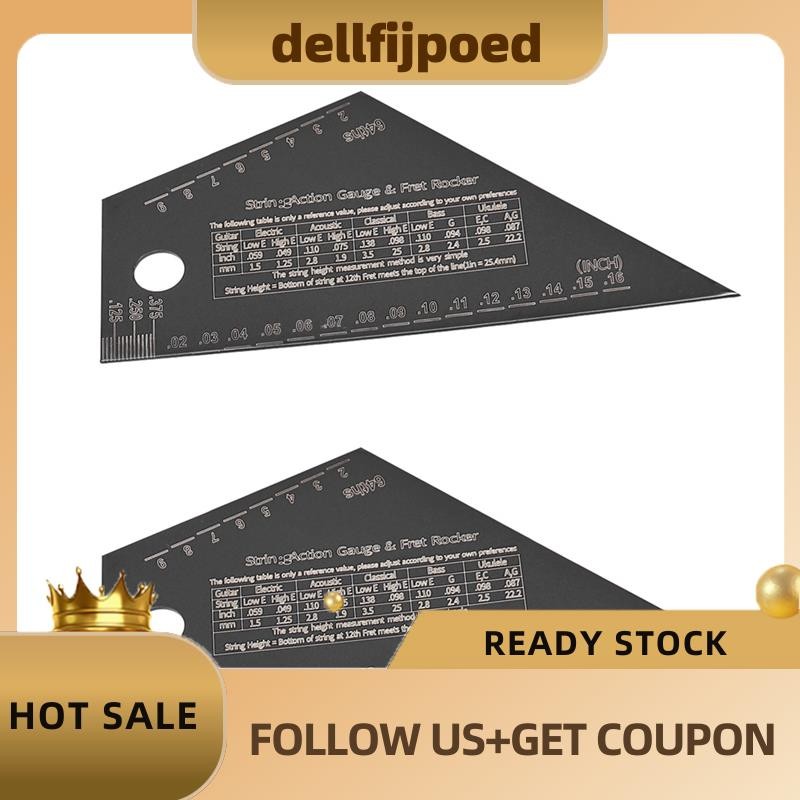 Dellfijpoed2x Fret Leveling เครื่องมือกีตาร์เบสคอ Fingerboard วัดไม้บรรทัดสแตนเลส Fret Rocker