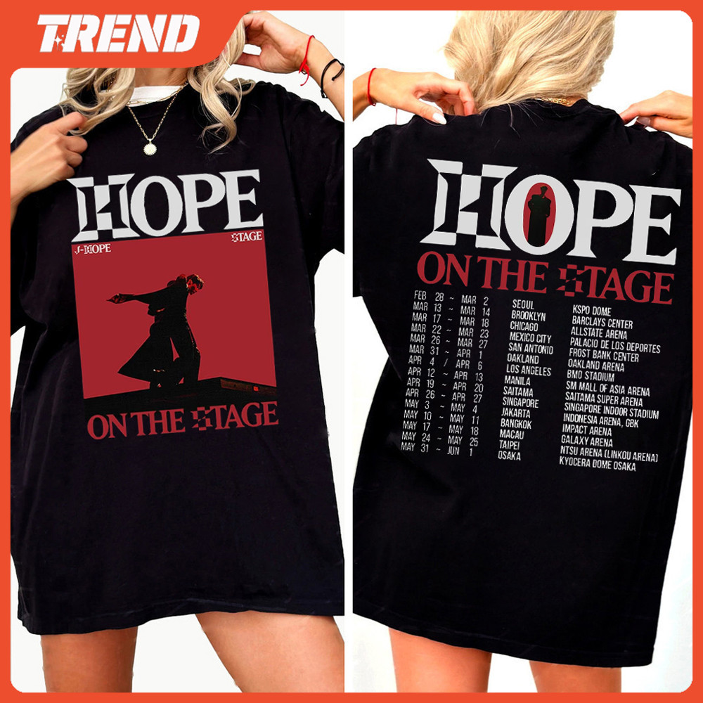 Kpop BANGTAN J-HOPE Merch ผ้าฝ้ายเสื้อยืด Vintage HOPE บน STAGE WORLD ...