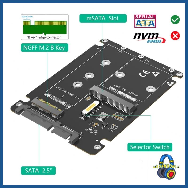 Moon SSDs อะแดปเตอร์รวม M 2 mSATA ถึง 2 5 นิ้ว SATA3 0 ตัวแปลงอะแดปเตอร์พร้อมกล่องพลาสติกภายนอก ...