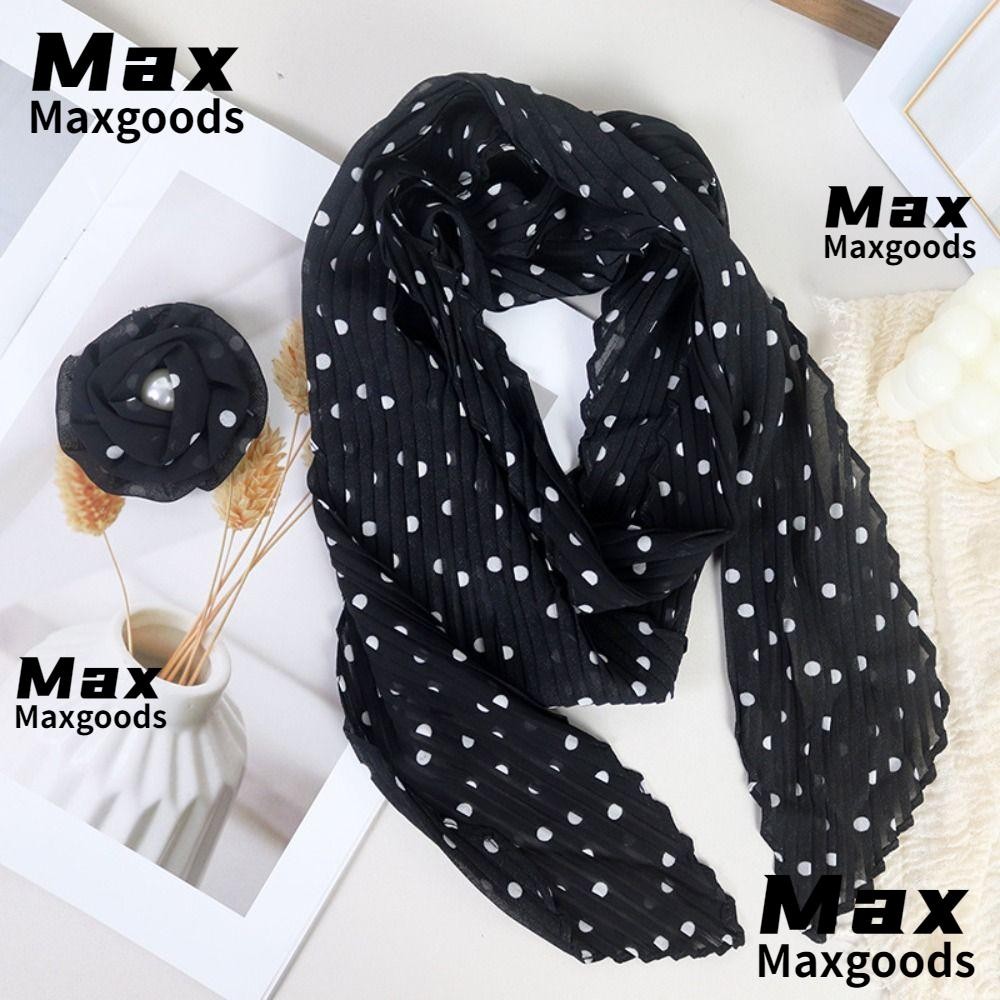 ผ้าคลุมไหล่ผ้าพันคอลายจุด MAXG, ผ้าพันคอผ้าชีฟองหรูหราอเนกประสงค์, ปกดอกไม้มีสไตล์ที่ถอดออกได้ ...