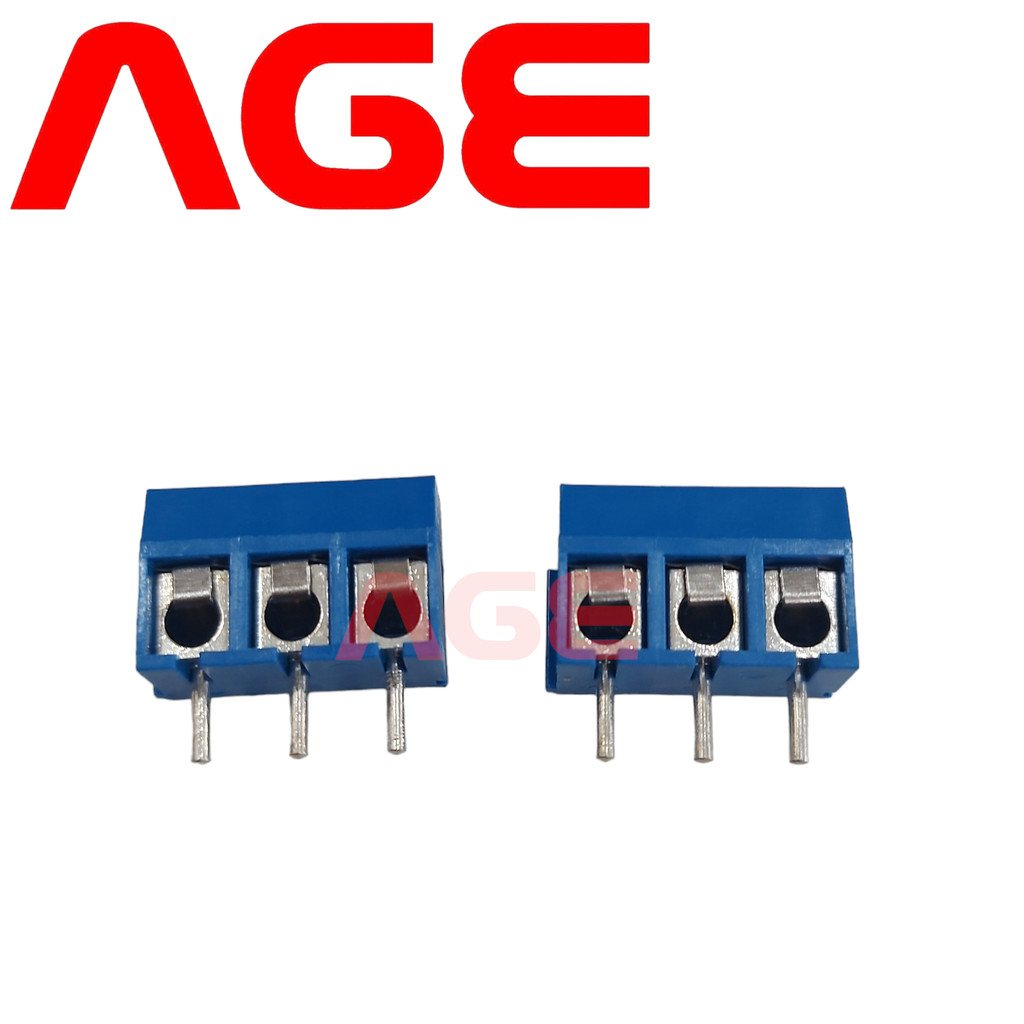 PCB Screw Terminal Block 3Pin 5.0mm 300V/15A, 22-14AWG,Blue Color DEGSON #DG301-5.0-03P-12-00A ...