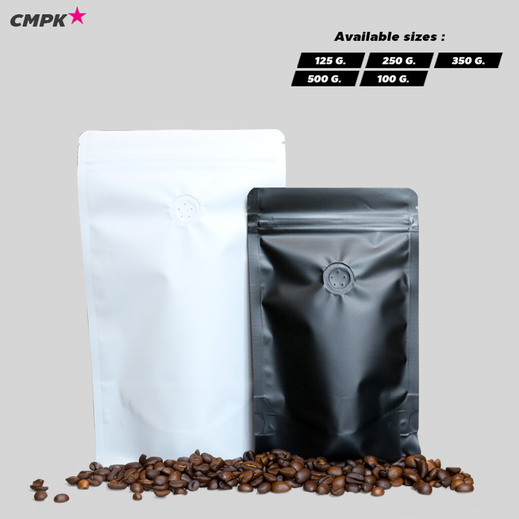 ถุงกาแฟ ถุงใส่เมล็ดกาแฟ มีซิปล็อค ขนาดบรรจุ 100g-1Kg ตั้งได้ เนื้อแมต (10 ใบ) | Shopee Thailand