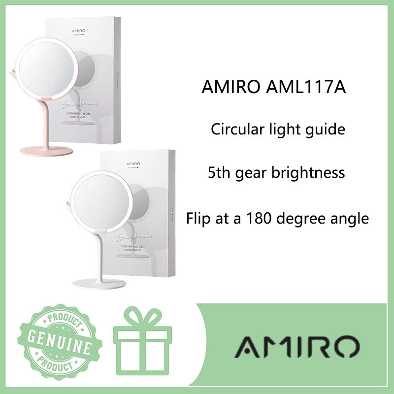 Amiro AML117A กระจกแต่งหน้าตั้งโต๊ะ LED ส่องสว่าง แบบพกพา | Shopee Thailand