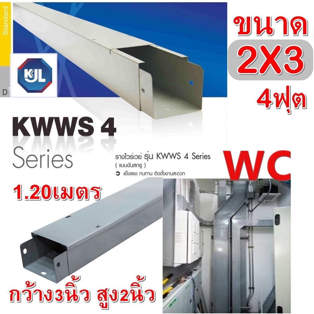 KJL Wireway รางไวร์เวย์ ขนาด 2x3 4ฟุต รางเหล็ก ไฟฟ้า ขนาด กว้าง4นิ้ว สูง2นิ้ว ยาว 1.2เมตร รางวาย ...