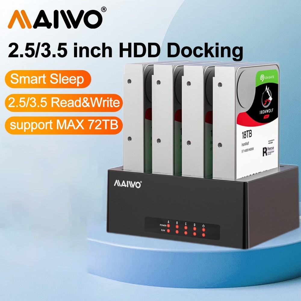 MAIWO HDD Docking Station 4 Bay SATA เป็นอะแดปเตอร์ USB 3.0 สําหรับ 2.5 ...