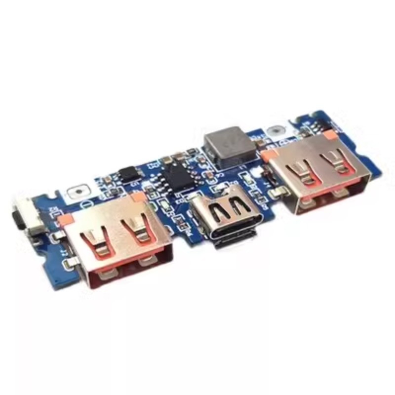 บอร์ดชาร์จแบตเตอรี่ลิเธียม LED Dual USB 5V 2.4A Micro Type-C USB 18650 ...