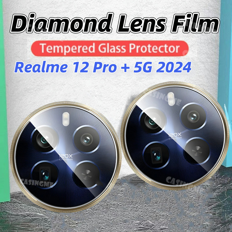 เลนส์กล้อง 3D ด้านหลัง แบบโค้ง สําหรับ Realme 12/5G 12X 12Plus 12Pro+ 1 Realme 12 Pro Plus 12Pro ...