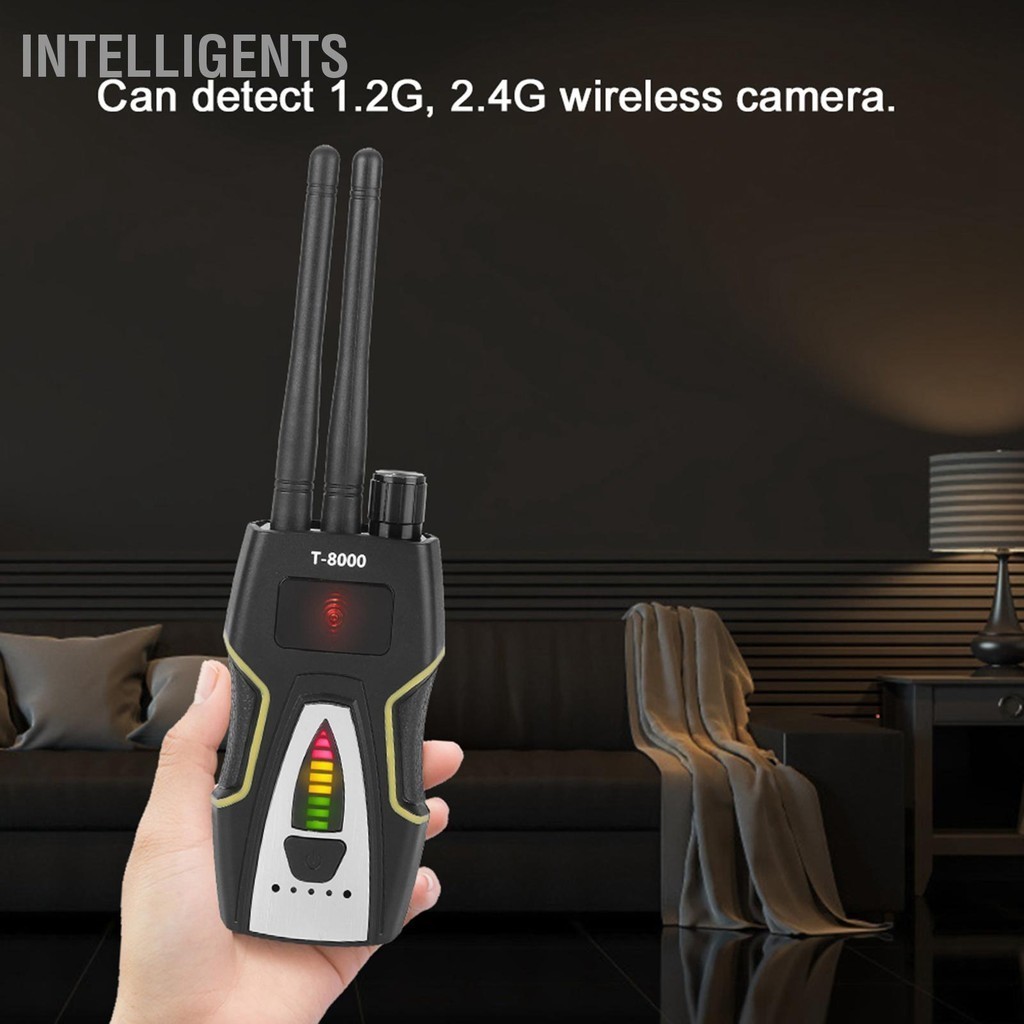 IntelligentS T-8000 เครื่องตรวจจับสัญญาณ RF GSM เสียง Finder GPS เครื่องตรวจจับการสแกน Silver ...