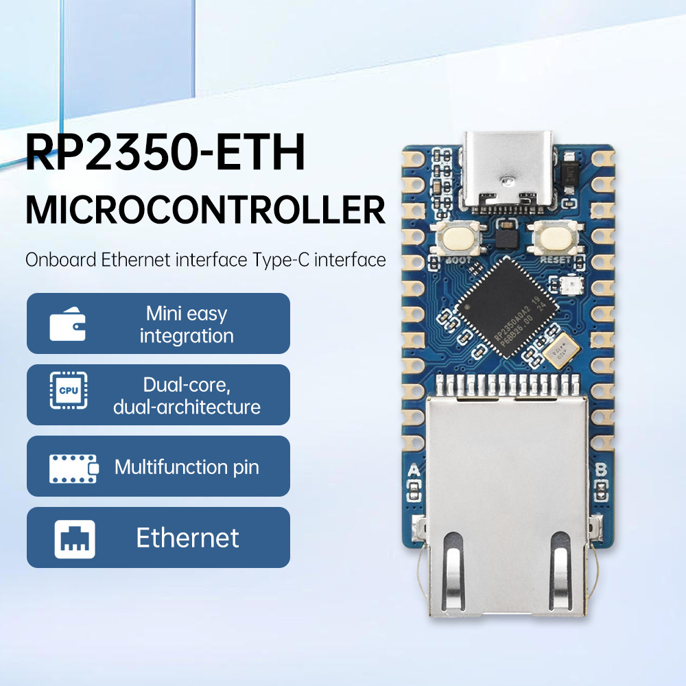 Rp2350-eth บอร์ดพัฒนาไมโครคอนโทรลเลอร์ตาม Raspberry Pi Rp2350 อินเทอร ...