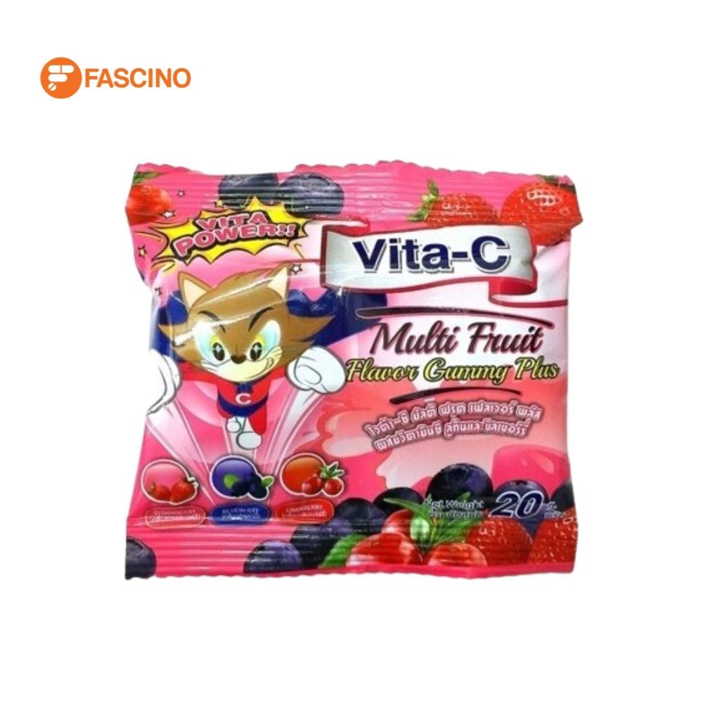 VITA-C Multi Fruit Flavors Gummy Plus เยลลี่กัมมี่ เสริมวิตามินซี (20g ...