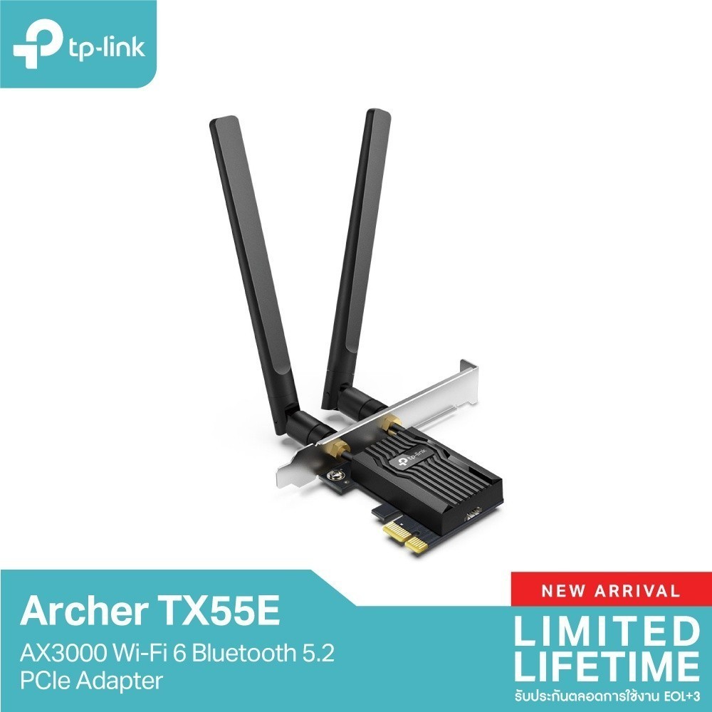 Archer TX55E AX3000 Wi-Fi 6 Bluetooth 5.2 PCIe Adapter การ์ด WiFi 6 ...