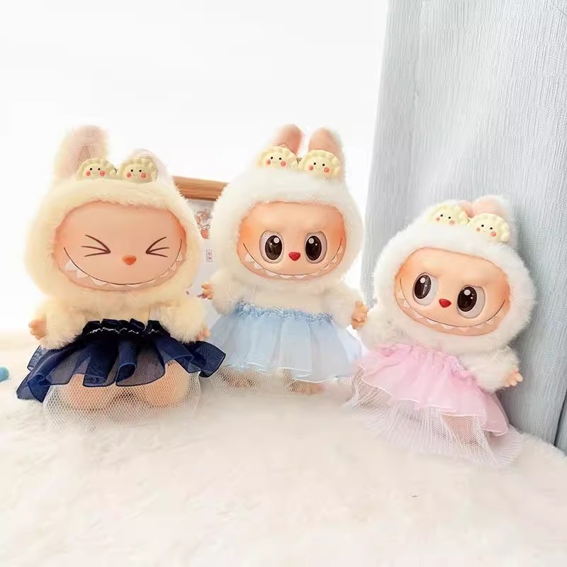 Feelfly สําหรับ V2 V3 Labubu เสื้อผ้า Dumpling กิ๊บติดผมผ้ากอซชุด ...