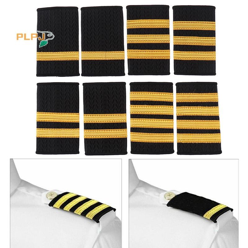 Plpj 1 คู่อินทรธนู Professional Pilot Uniform Epauets Gold Stripe ป้าย ...
