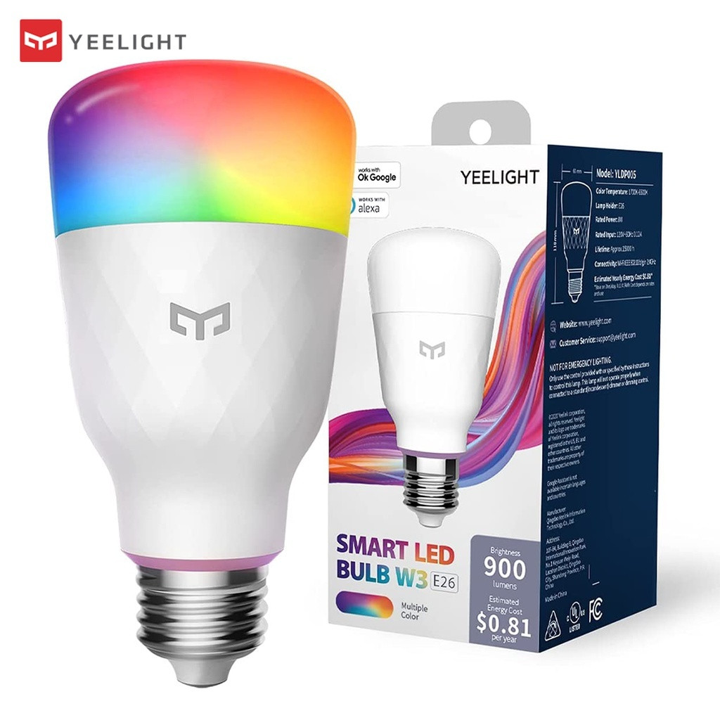 Yeelight หลอดไฟ LED ที่มีสีสัน W3 Smart LED Bulb แอพอัจฉริยะ รีโมต ...
