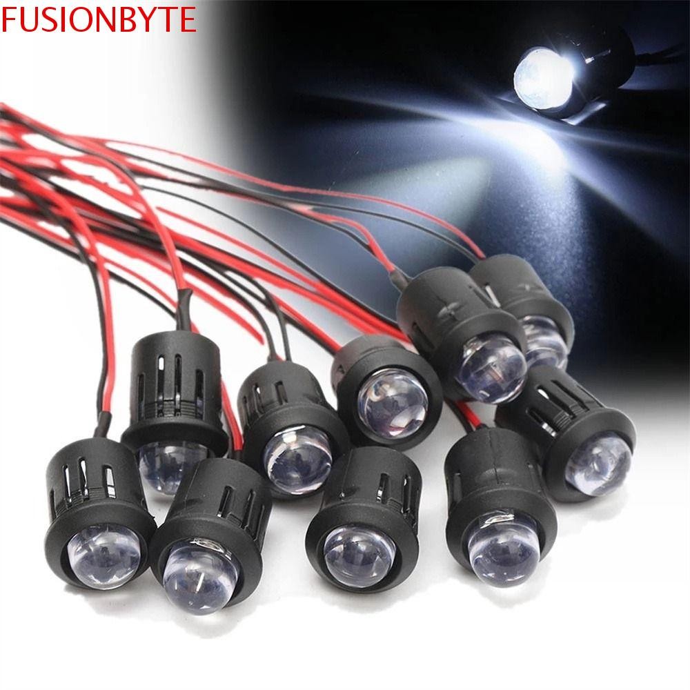 Fusionbyte โคมไฟ LED 5 ชิ้น Ultra Bright สายตกแต่งบ้าน Prewired Pre-Wired Water Clear 10 มม. ...