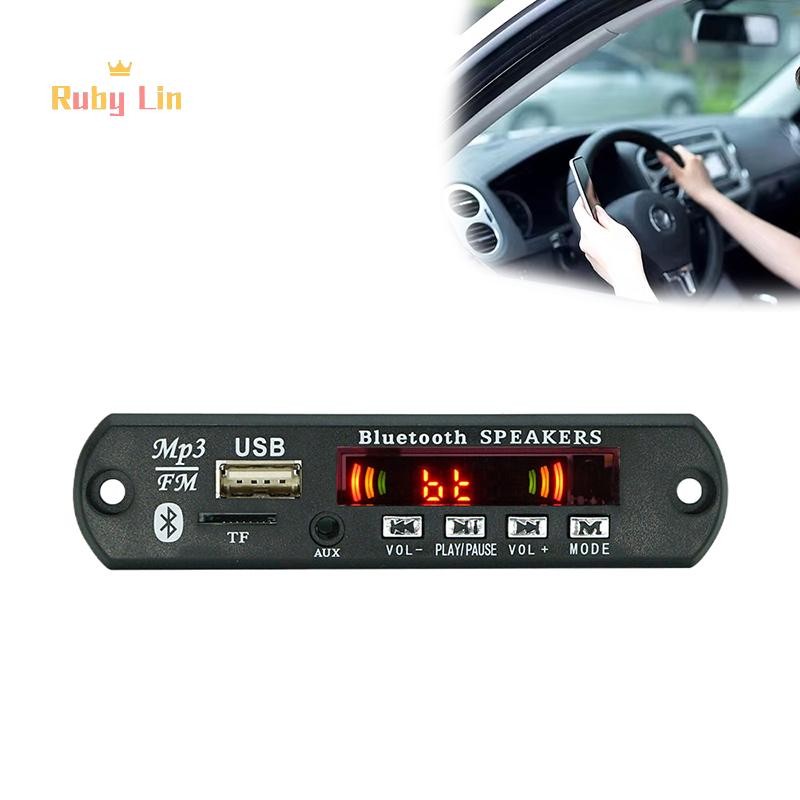 Ruby Lin เครื่องขยายเสียง Mp3 ถอดรหัสแฮนด์ฟรี Mp3 เครื่องเล่น 5 V-26 V 12 V รถ FM วิทยุโมดูล AUX ...