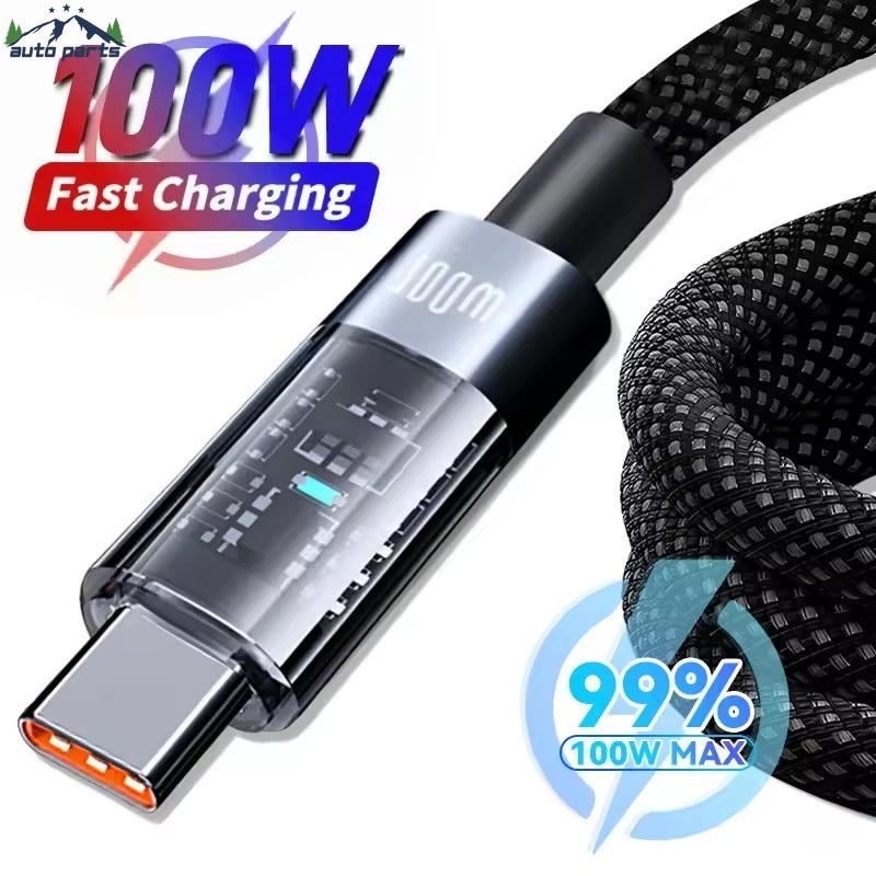 1.2m USB Quick Transfer Data Cord พร้อมไฟ - สายชาร์จ PD100W Dual Type-C ...