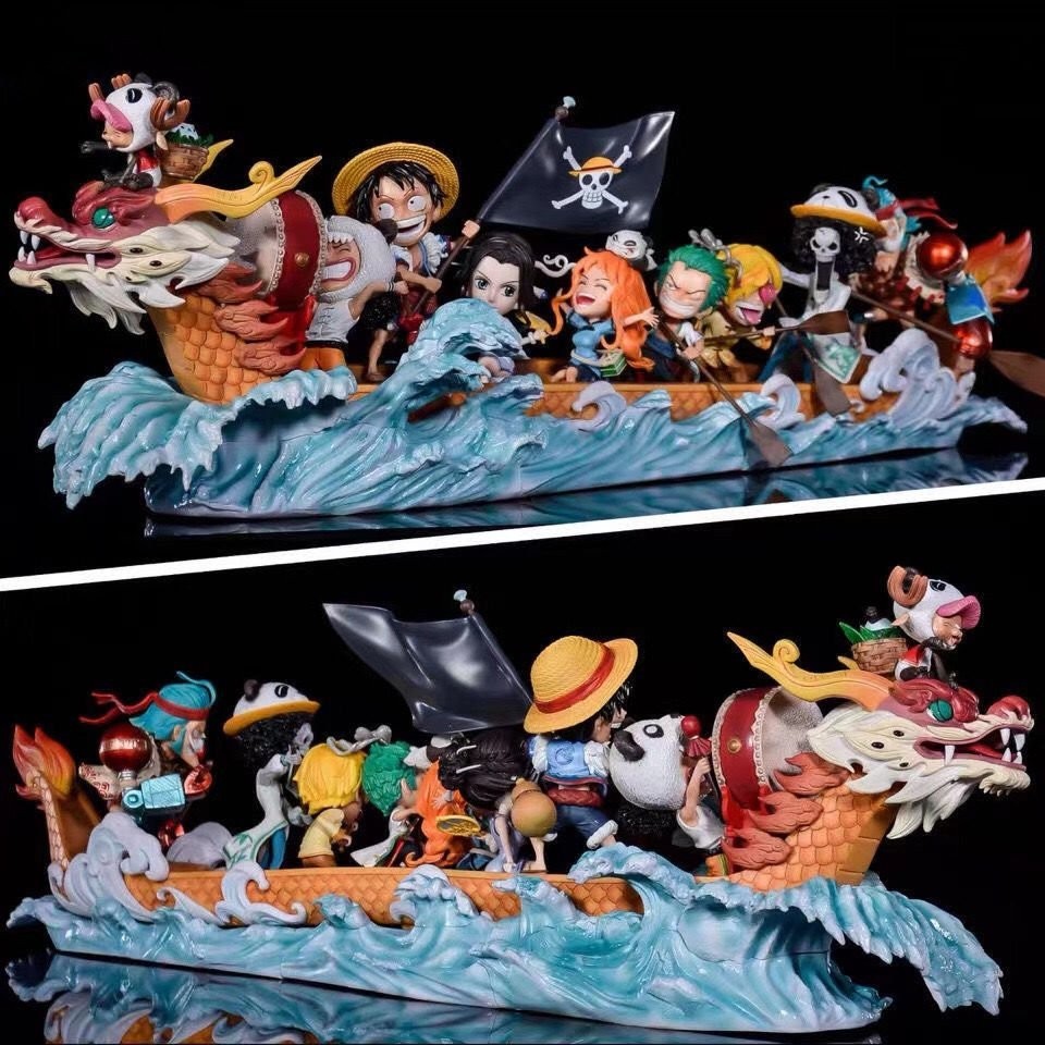 [One Piece Nine Dragon Boat Race Figures]Straw Hat Crew Luffy Nami Zoro ...