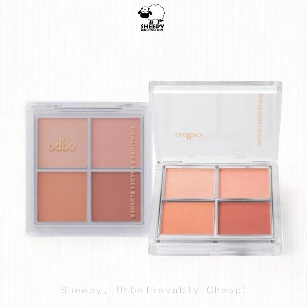 บลัชออน พาเลท 4 เฉดสี เนื้อเบา เกลี่ยง่าย สีสด odbo SIGNATURE 4 SHADES BLUSHER OD1309 | Shopee ...