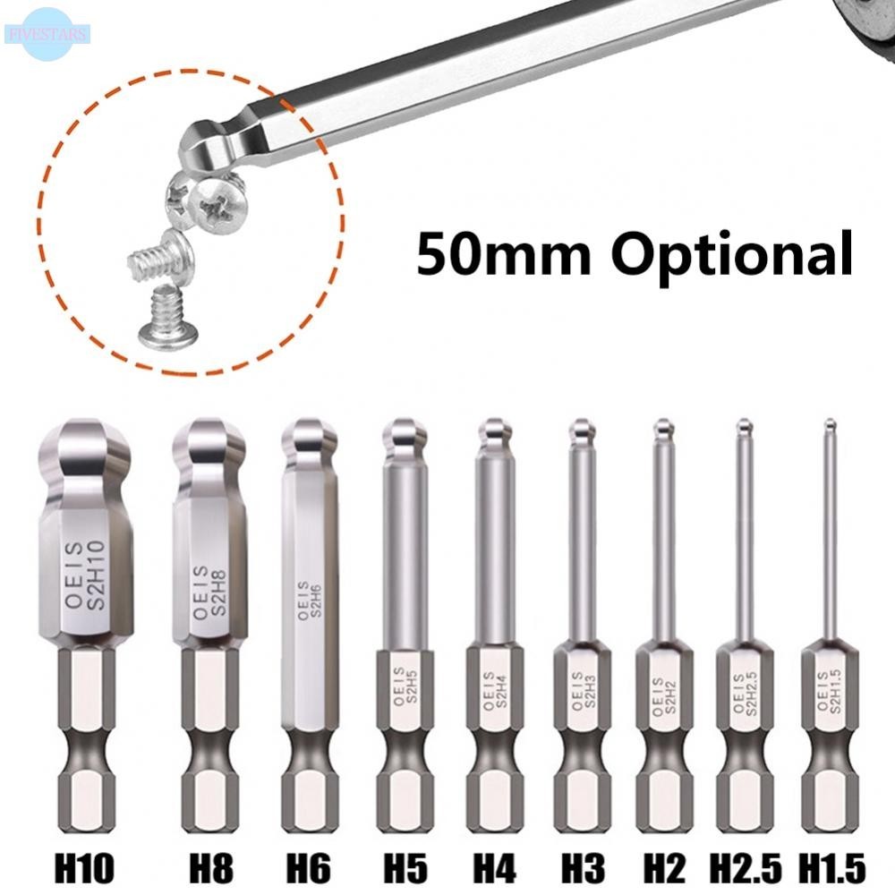⭐FiveStars⭐ Steel Ball Head Hex Bit Screwdriver Bit 50mm Long with ...
