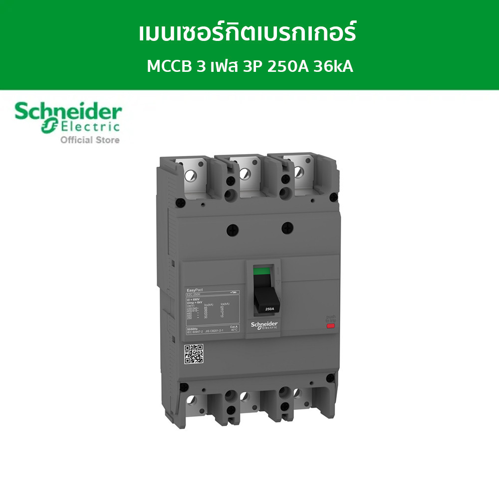 Schneider Electric เมนเซอร์กิตเบรกเกอร์ MCCB 3 เฟส 3P 250A 36kA รหัส ...