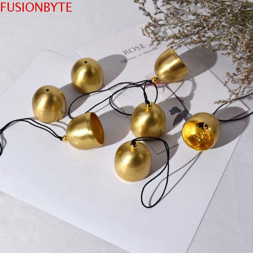 Fusionbyte ระฆังทองเหลือง, โลหะใสเสียงกระดิ่งประตูคริสต์มาส, จี้สัตว์เลี้ยง 28 มม. ป้องกันการสูญ ...