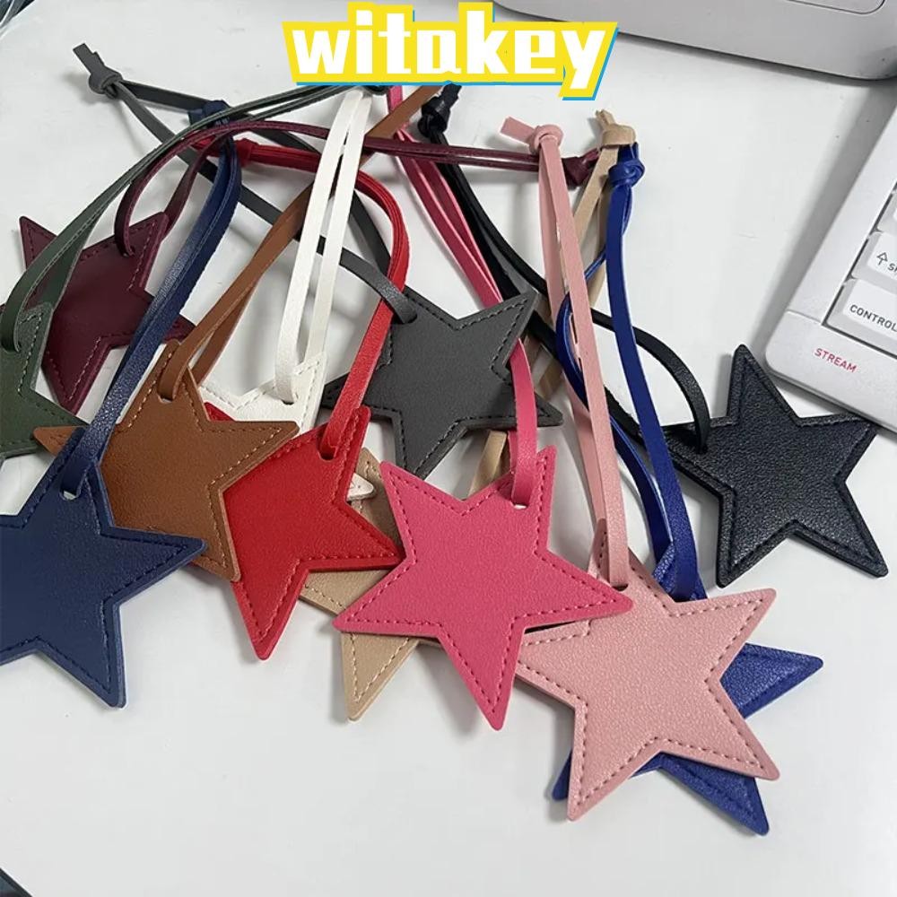 Witakey จี้หนัง, เสน่ห์กระเป๋าดาวห้าจุดตกแต่งดาว, PU 8 ซม. จี้ห้อยกระเป๋าอุปกรณ์เสริม | Shopee ...