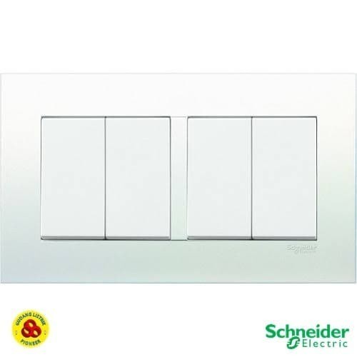 Putih Schneider SWITCH 4G VIVACE KB34_1 WE WHITE 4 GANG 1 WAY SWITCH ...