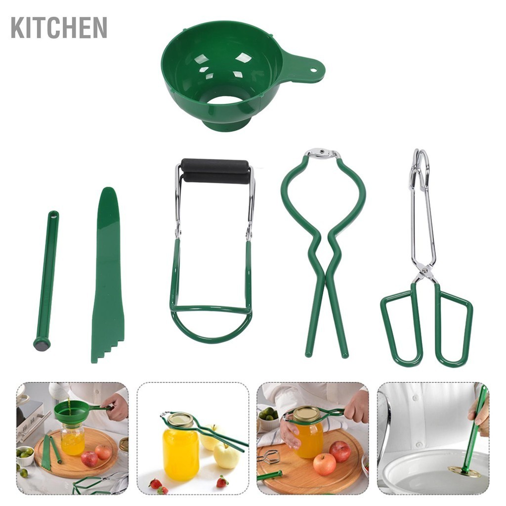Kitchen 6 ชิ้น Canning ชุด ช่องทาง Tong Bubble Popper Jar ประแจ Lifter ...