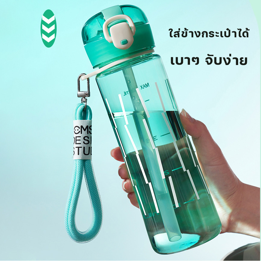CMSH ขวดน้ำเด็กพกพาไปโรงเรียน พร้อมหลอดดูด ความจุ 400ML และ 500ML วัสดุ tritan ฺBPA Free กันรั่ว ...