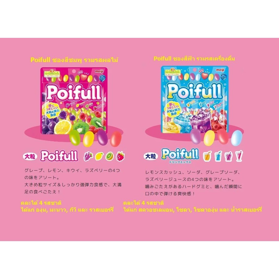 Meiji Poifull Gummy 80g And Box 53g | กัมมี่ เยลลี่ รสผลไม้รวม คละ4รส ...